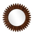 Easy4Home 24" Rustic Wood Mirror Wall Decoration Hanging Round Mirror ...