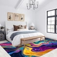 Abstract Swirl Area Rugs, Colorful Fluid Art Texture Carpet, Washable ...