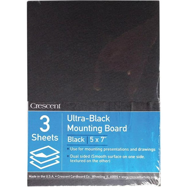 Crescent Cardboard 8-0507 Ultra-Black Mounting Board Value Pack, 5 x 7 ...