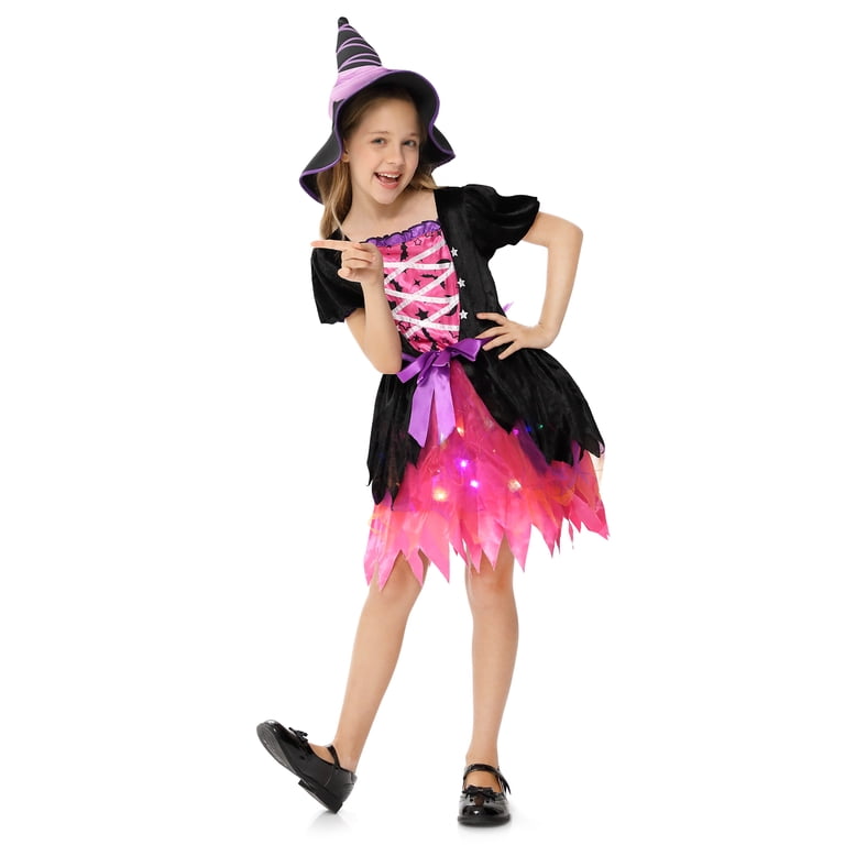 Girls Pink Witch Costume