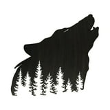 Zeckos Black Metal Laser Cut Wolf Silhouette Wall Art Cabin Decor ...