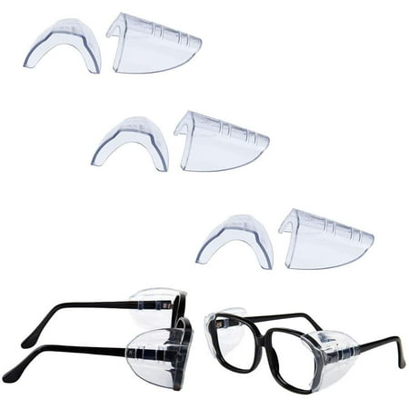3 Pairs Safety Glasses Side Shields Slip On Clear Side Shield for ...