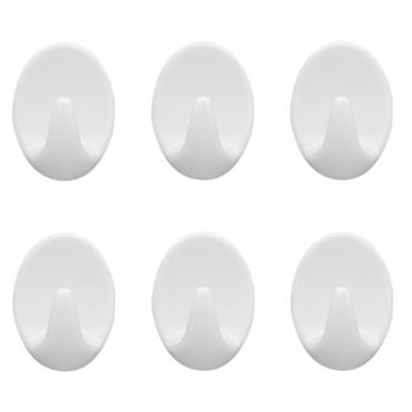 Wideskall 18 Pcs White Self Adhesive Plastic Square Hook Large Wall ...