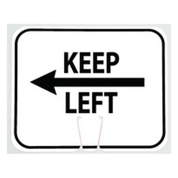 Cortina 03-550-AKLW Cone Sign Keep Left w/Arrow (black on white) Single ...