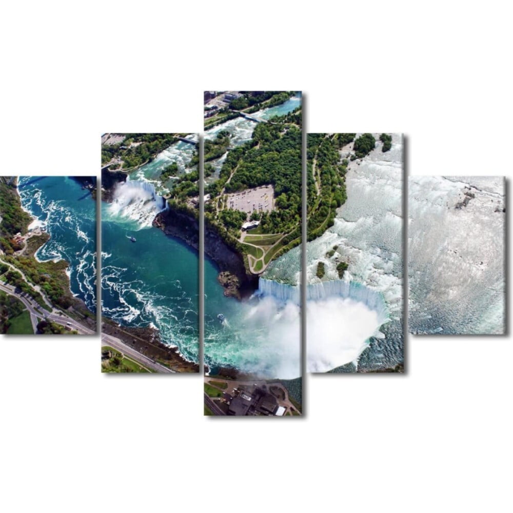 TISHIRON 5PCS Framed Waterfalls Theme Canvas Wall Art Set,60"x32 ...
