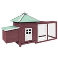 vidaXL Chicken Coop and Run Hen House with Nesting Box Chicken Pen ...