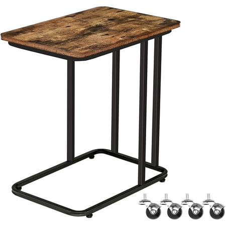 LZMY Side Table, C-Shaped End Table, Mobile Table with Wheels ...