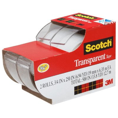 3m 2157ss 34 X 250 Scotch‚ Transparent Tape 2 Count - Walmart.ca