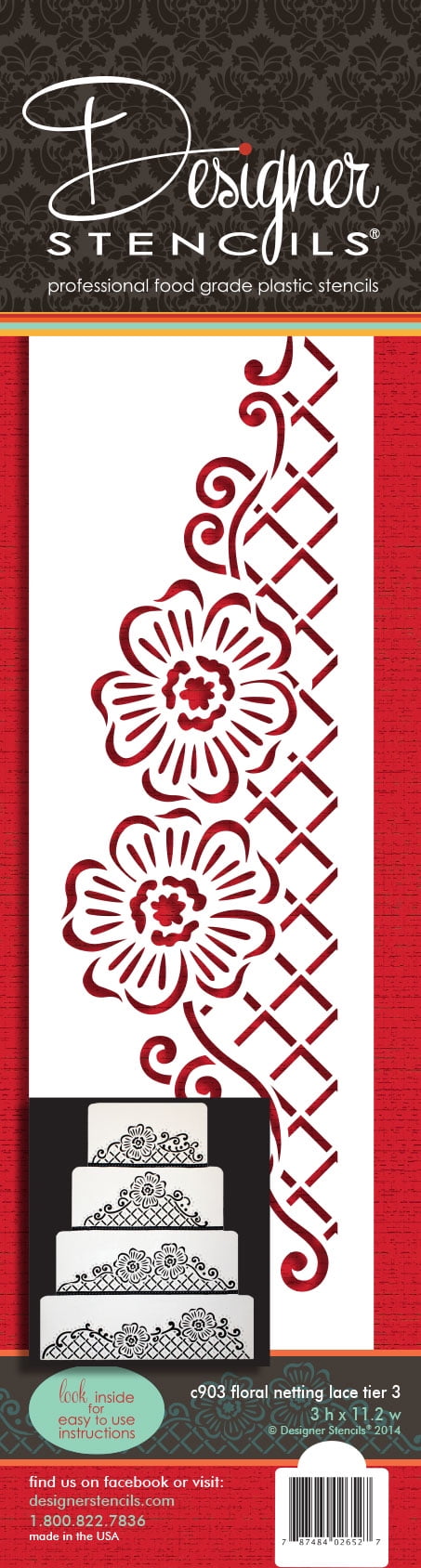 Floral Lace Netting Tier 3 Cake Stencil by Designer Stencils - Walmart.com