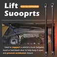 2PCS Black Front Hood Lift Supports Struts Gas Spring Shocks Prop Rod ...