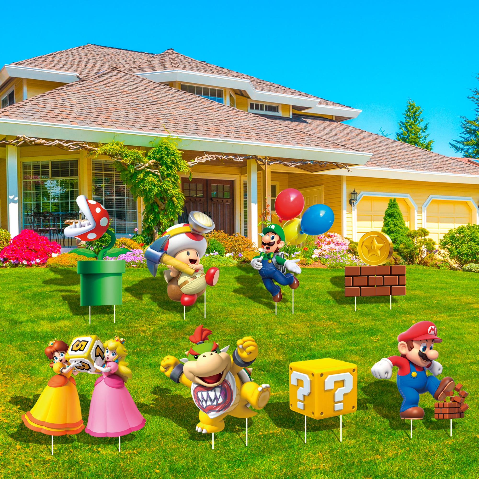 Click here for Elifjoydeco Mario Yard Signs  8pcs Mario Theme Yar... prices