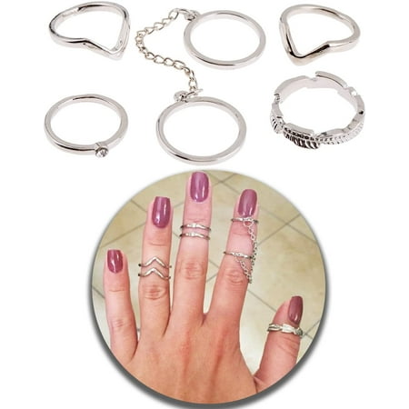 Trendy Jewellery Set of 6pcs Refined Mid Midi Stacking Joints Knuckles ...