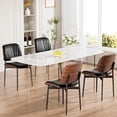 Aufeile Modern Dining Room Chairs Set of 8, Faux Leather and Bentwood ...