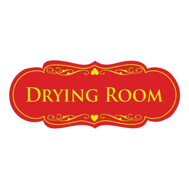 Signs ByLITA Designer Drying Room Sign (Red/Yellow) - Large - Walmart.com