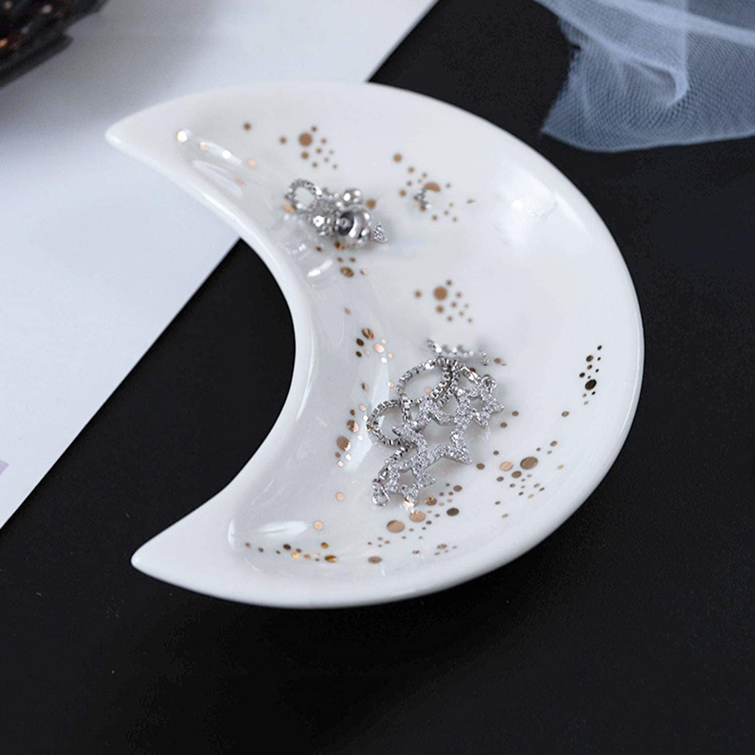 Moon Jewelry Dish Tray Moon Shape Jewelry Dish Organizer Small ...
