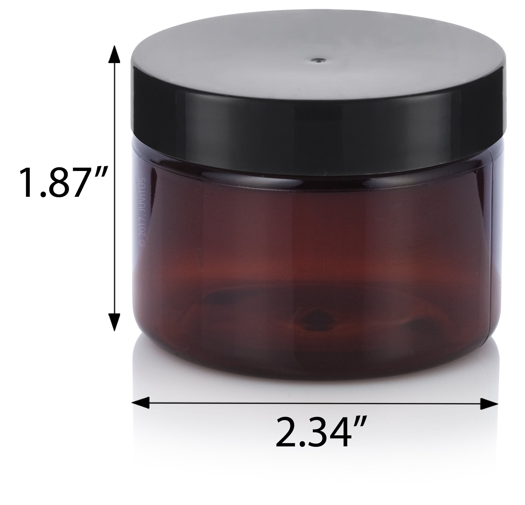 Amber PET Plastic Straight Sided Jar in with Black Foam Lined Lid (12 ...