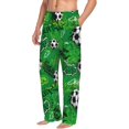 Mens Pajama Pants - cool green soccer football Soft Sleep Lounge Pants ...