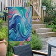 Blue Water Waves Garden Flag 12x18 Inch Abstract Gradient Pink Modern ...
