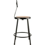 24" Heavy Duty Steel Stool with Backrest - Black - Walmart.com