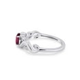 AFFY Heart Simulated Ruby & Natural Diamond Accent Leaf Heart Promise ...