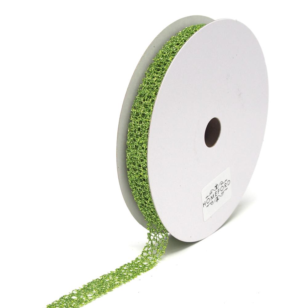 Glitter Web Mesh Ribbon, 5/8-Inch, 25 Yards, Lime - Walmart.com