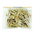 200 Mini Craft Clothespins Wood 1" Small Arts Paper Photo Tan Color ...