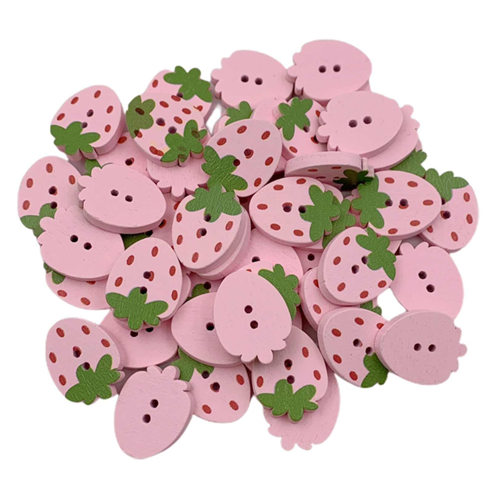 Farfi 50Pcs Sewing Buttons Lovely Durable Bakelite Strawberry Wooden ...