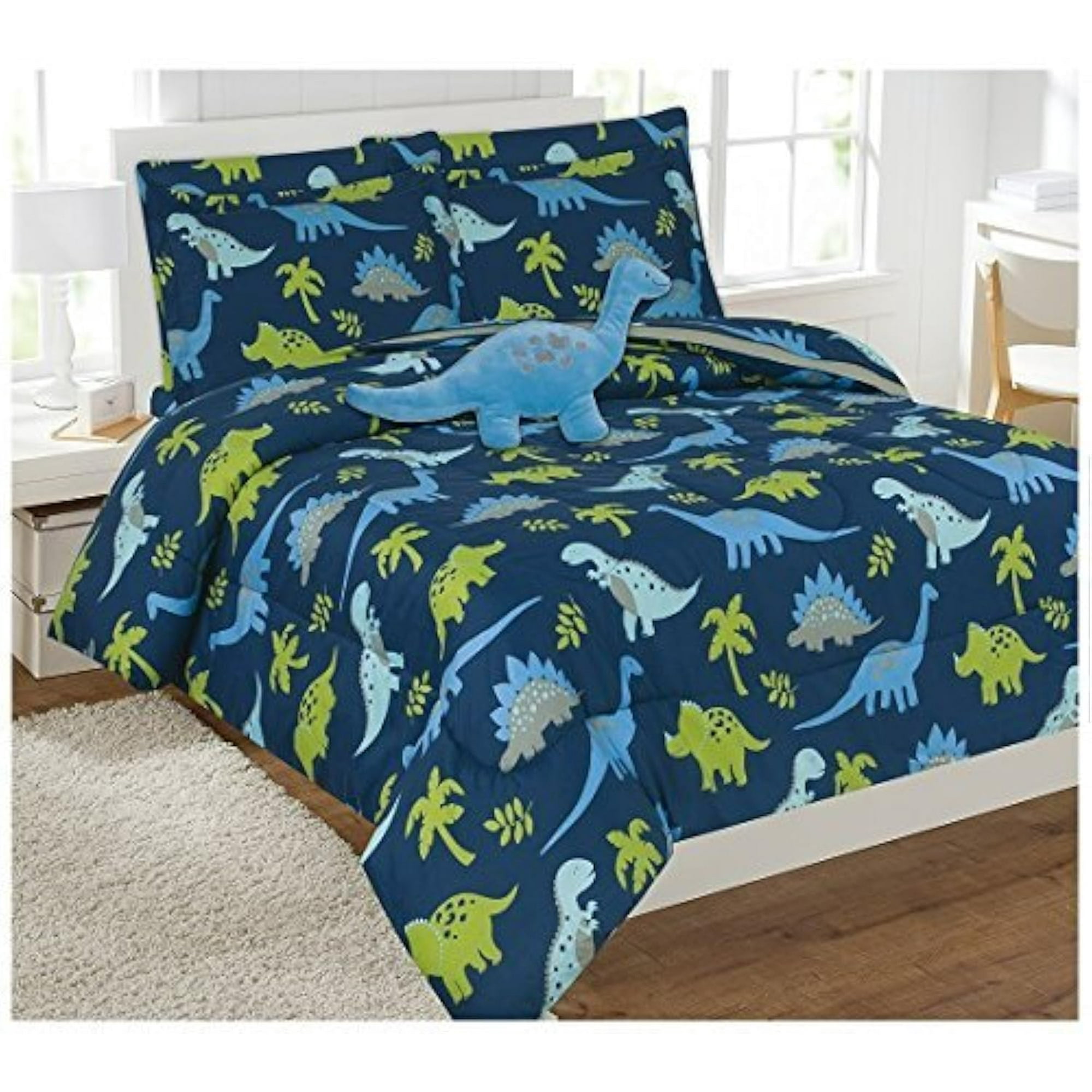 Click here for Fancy Linen Comforter Set Dinosaurs Blue Light Blu... prices