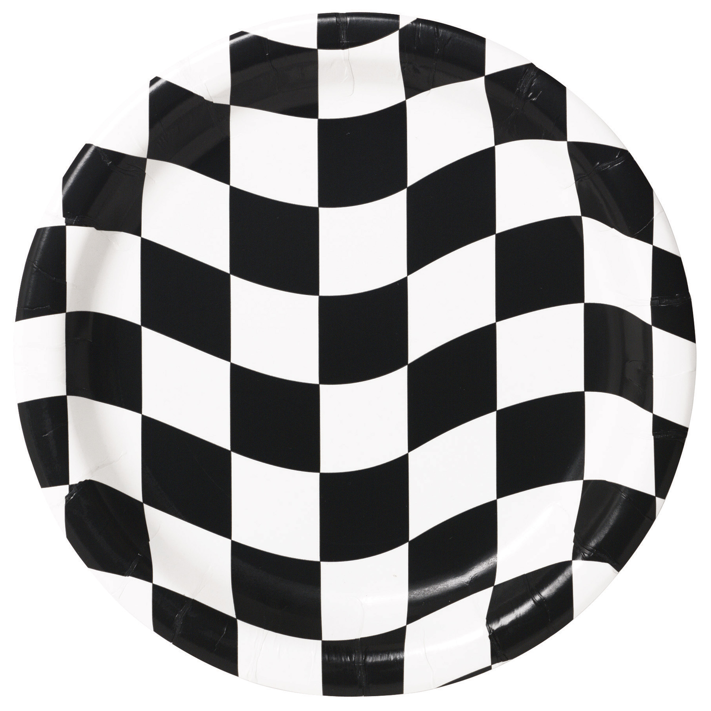 Black White Check 8 3 4 Dia Round Dinner Plates Pack Of 8 3 Packs