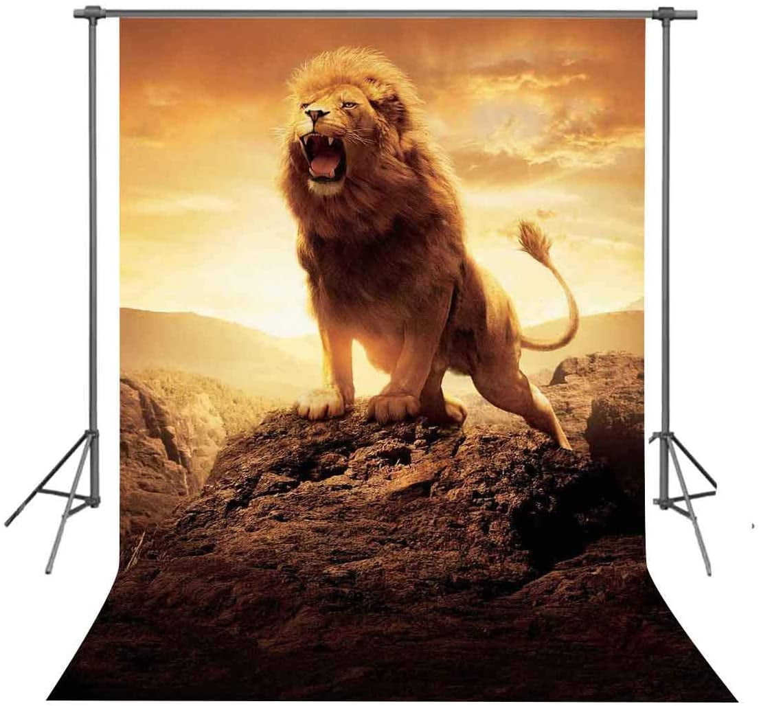 FUERMOR Lion Background 5x7ft King of Animals Roar Photography Backdrop ...