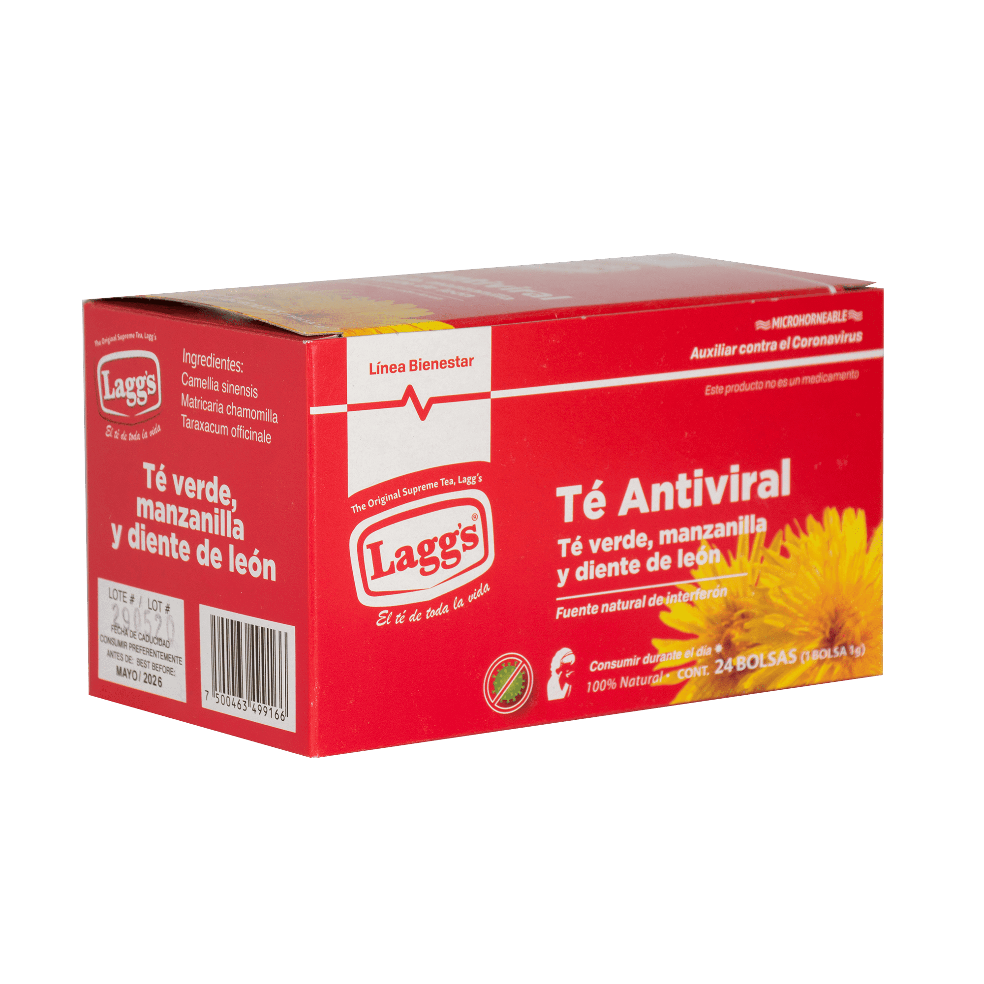 Té Antiviral Lagg´s 24 Sobres Paquete Con 18 Cajas Lagg´s Té | Walmart ...