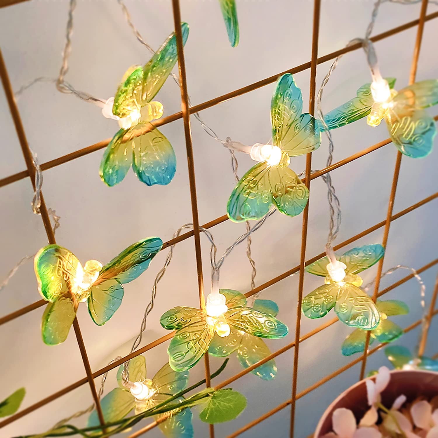 5ft 3D Butterfly String Lights, 10LEDs Battery Operated Indoor Outdoor ...