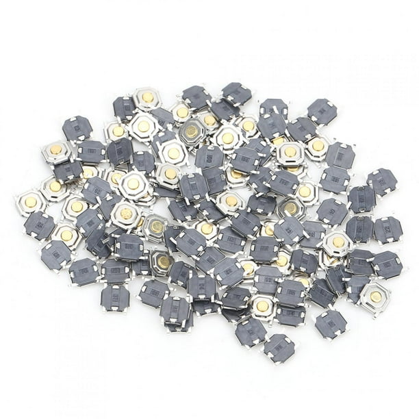 Interruptor de botón táctil, 100 piezas Botón táctil SMD Micro interruptor Micro interruptor ...