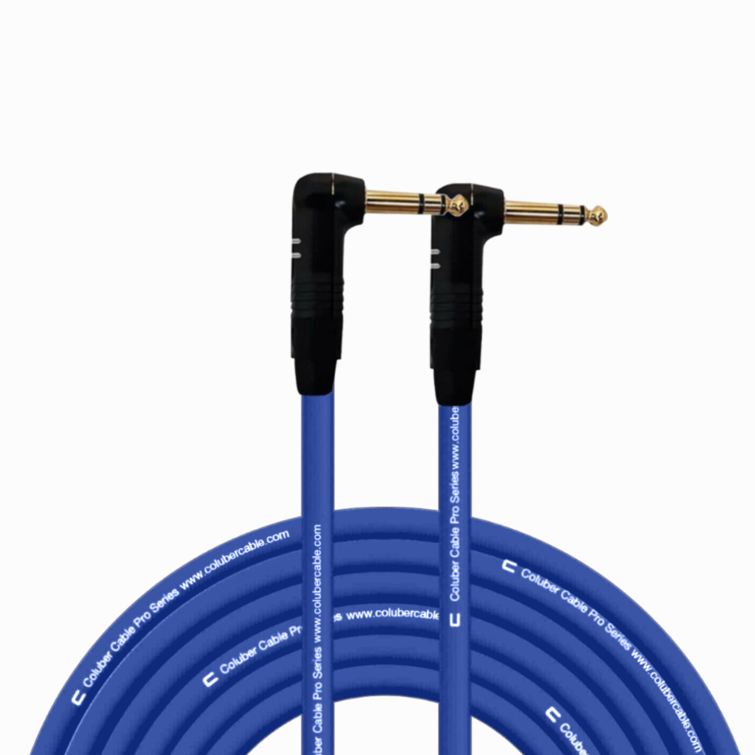 Columber Cable - Right Angle 1/4" TRS to Right Angle 1/4" TRS Pro Audio ...