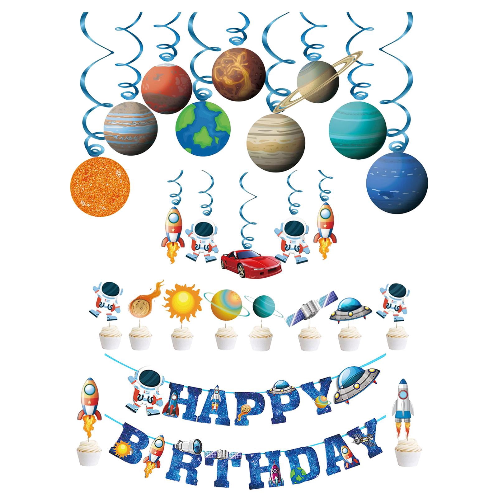 26Pcs Space Themed Party Supplies For Baby Shower Astronaut Themed