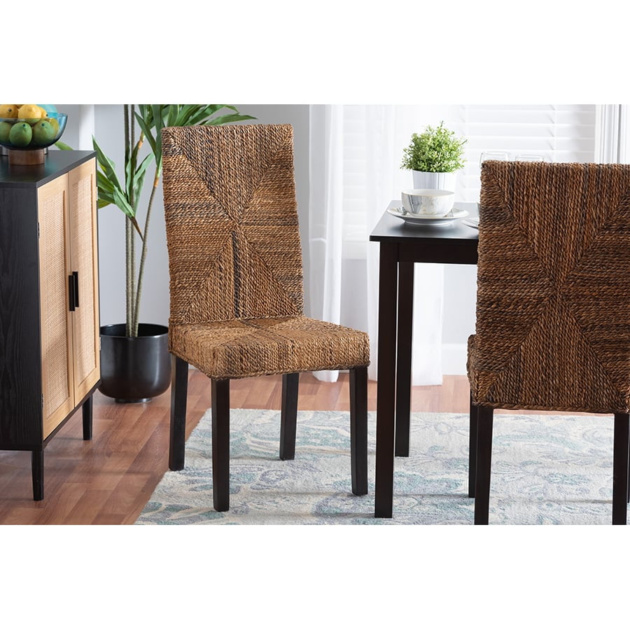 Baxton Studio Laymi Modern Bohemian Dark Brown Mahogany Wood and Banana ...