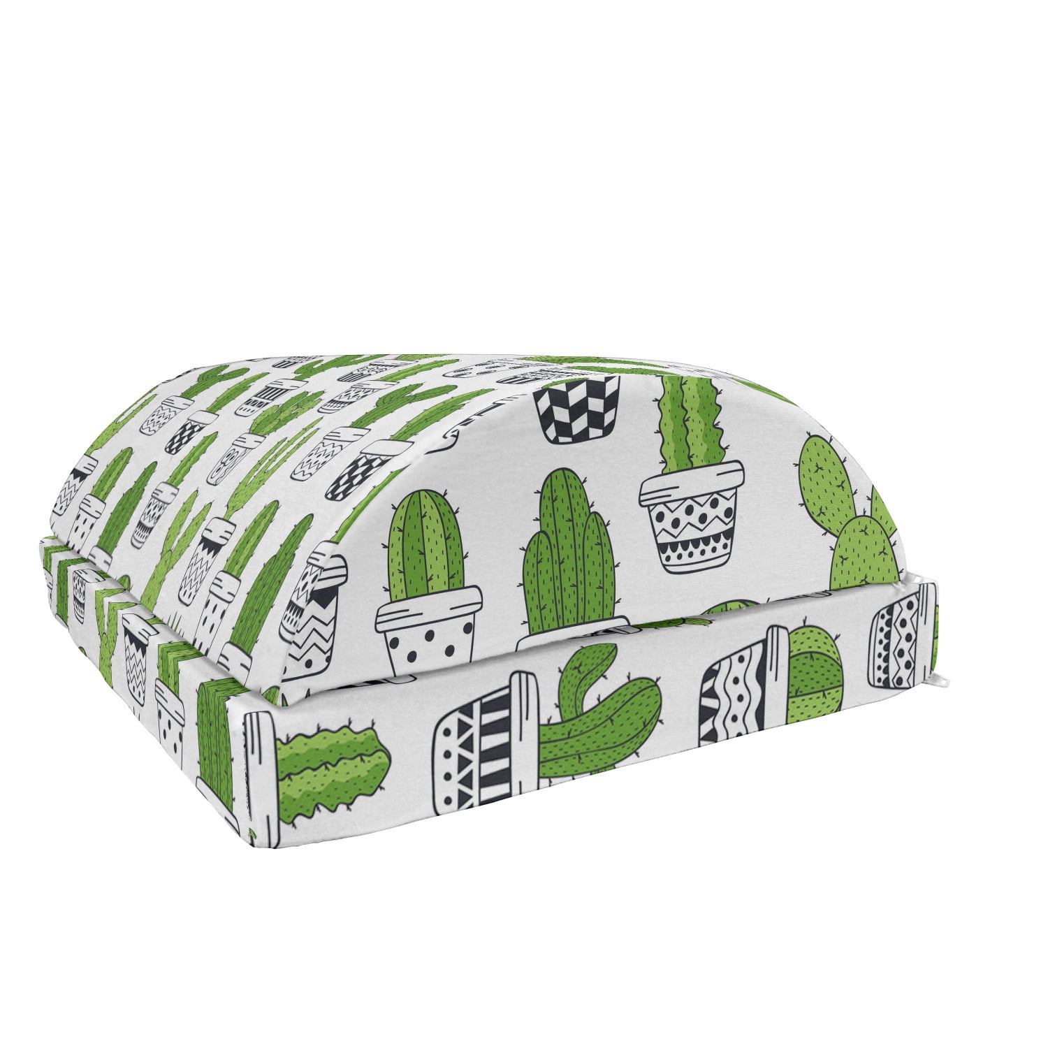 Cactus Foot Rest, Succulent Spiky Cacti Doodle Patterned Pots Exotic ...