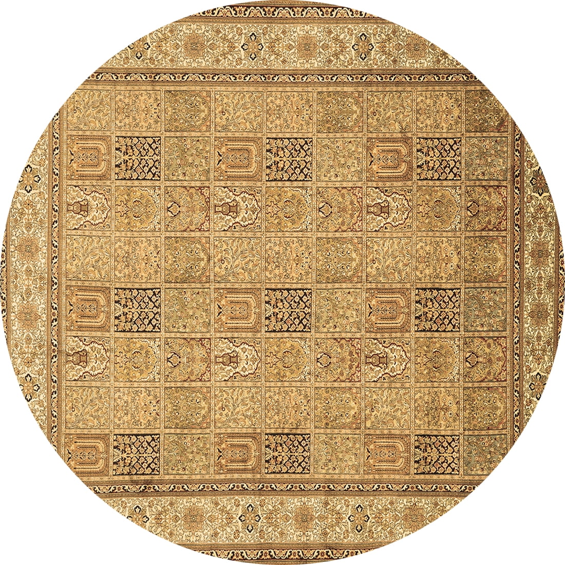 Ahgly Company Indoor Round Persian Brown Traditional Area Rugs, 5 ...