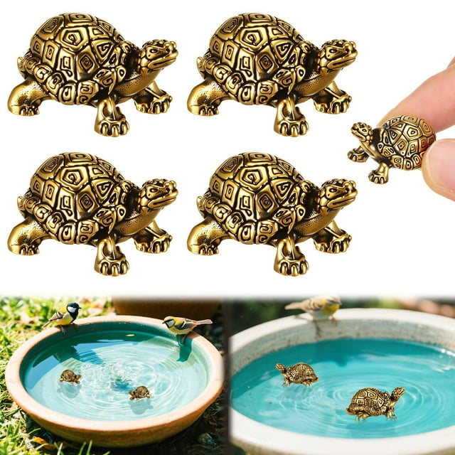 Bowayaoa Copper Bird Bath Purification Disks, 4-Pack Mini Turtle & Bird ...