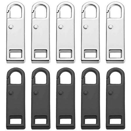 10 Pcs Replacement Zipper Pull Tab Detachable Metal Zipper Handle Mend ...