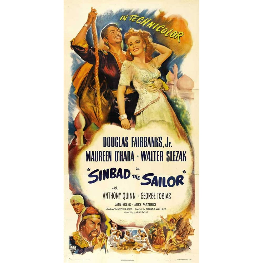 Sinbad The Sailor Movie Poster Style D 27 X 40 1947 Walmart