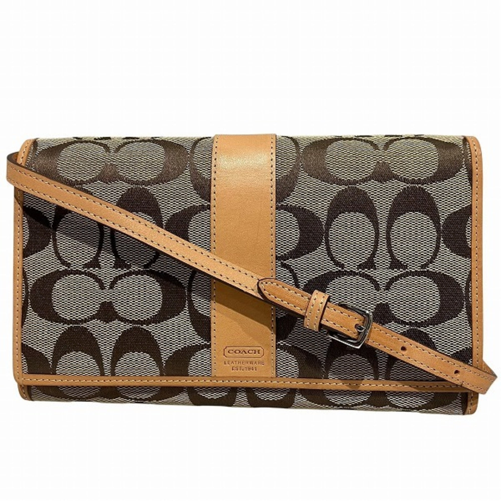 Pre-Owned Coach COACH Signature Shoulder Wallet Tri-fold Long Women's ...