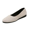 EKVAHL Women's Rhinestone Studded Flats, Round Toe Slip-On Casual Flats ...
