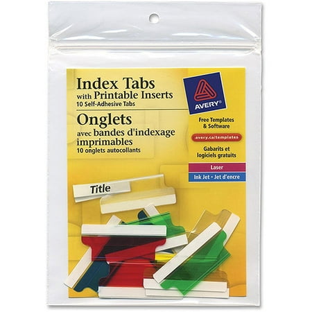 Avery Self-Adhesive Index Tabs with Printable Inserts - Walmart.com