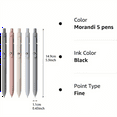 FIOVER 5PCS Fine Writing, Retractable Gel Ink Pens, 0.5mm No Smear ... FIOVER 5PCS Fine Writing, Retractable Gel Ink Pens, 0.5mm No Smear ...