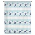 Blue Teal Starfish Coastal Sheer Curtains 63 Inch Length for Bedroom ...