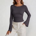 CAIVO Women Blouses Dressy Casual Versatile Long Sleeve Tops Figure Fit ...