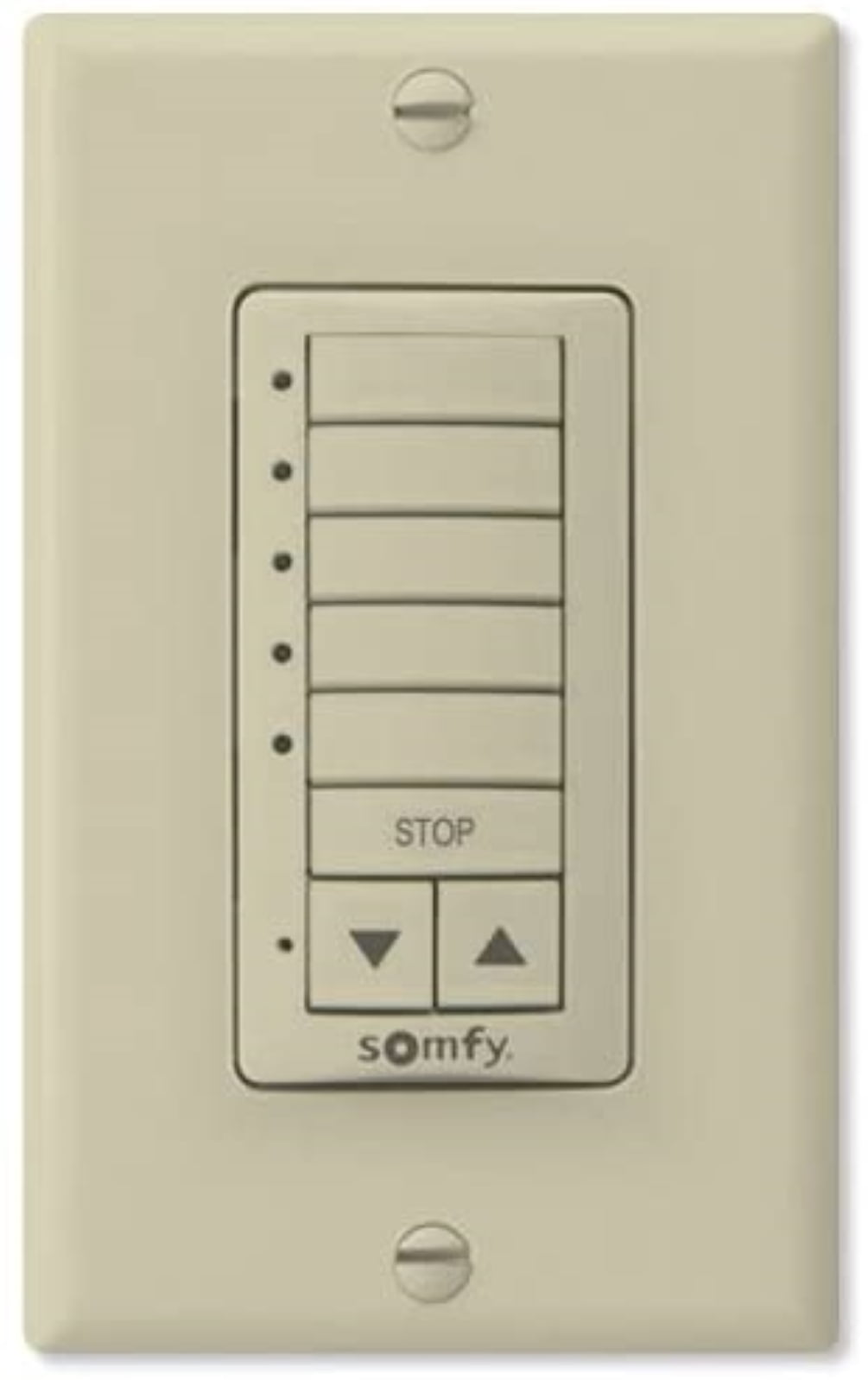 Somfy RTS Wirefree Decoflex Wireless Wall Switch, 5 Channel, Ivory ...
