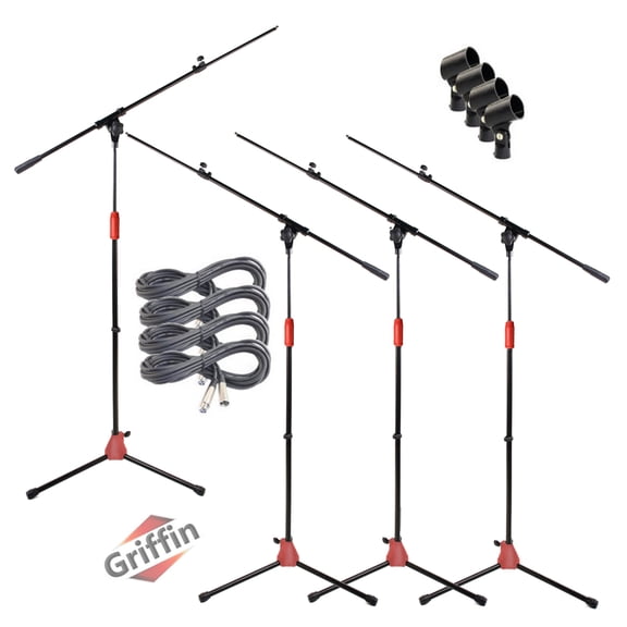 2 PACK - Professional Studio Microphone Boom Stand with Wheels by ...
