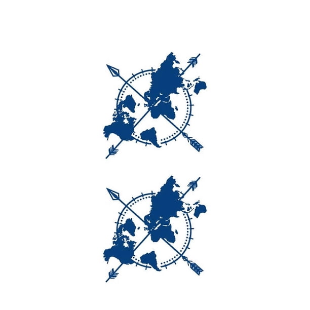 8 Sheets Waterproof Temporary Tattoo Stickers Compass Arrow Dragon for ...